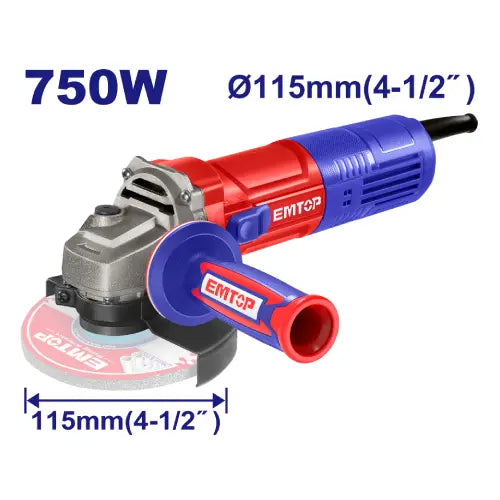 Angle Grinder 750W – EMTOP Power Tool for Cutting & Grinding in Qatar